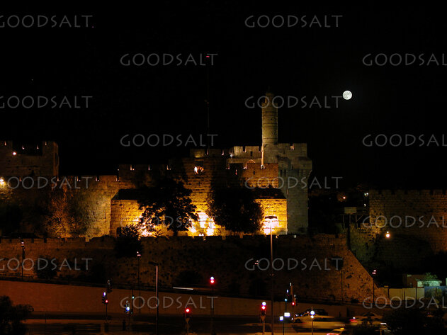 Citadel With Full Moon - Religious Art