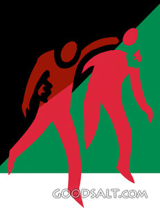 Two People Encouraging Each Other - Religious Art